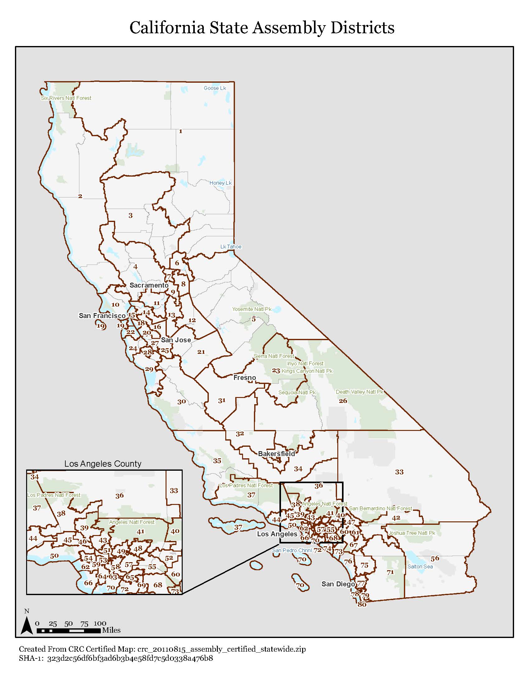 State redistricting information for California