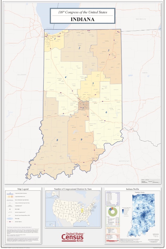 State redistricting information for Indiana